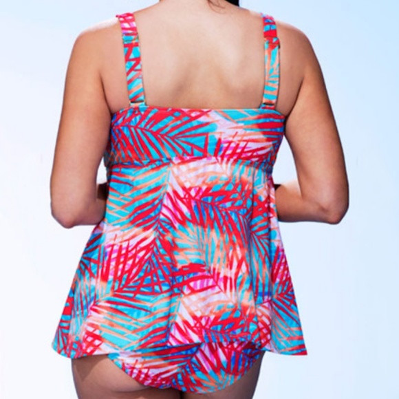 CGDesigns | Swim | Plus Tankini Color Palms 2 Pc Swimsuit Nwt 4w 16w ...